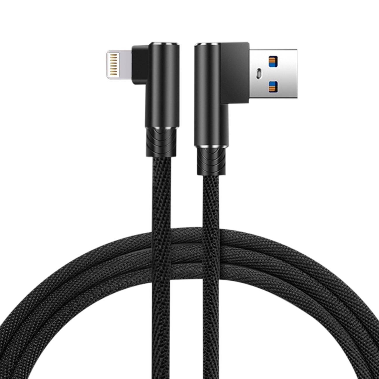 3.3ft Nylon Braided 8 Pin Usb 2.0 Data Cable In Black - Walmart.com
