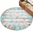 3.3ft Round Rug Beach Coastal Area Rugs for Living Room Bedroom ...