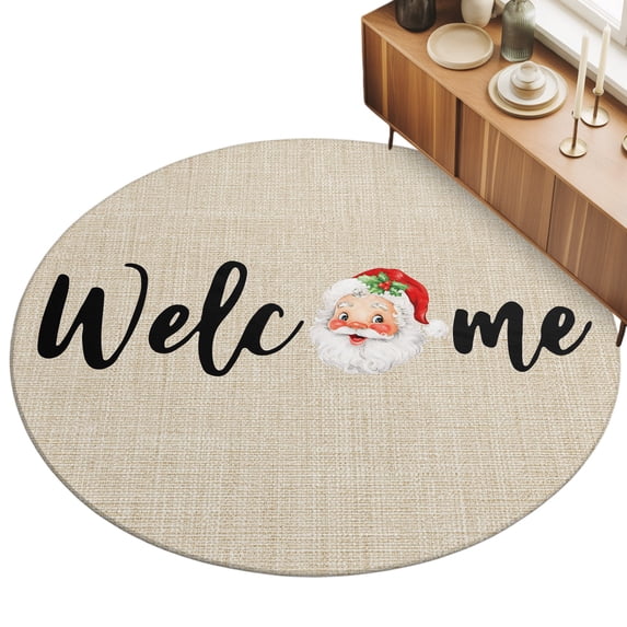 3.3ft Round Rug Beige Christmas Area Rugs for Living Room Bedroom ...