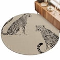 3.3ft Round Rug Black Wildlife Pattern Area Rugs for Living Room ...