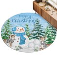 3.3ft Round Rug Blue Christmas Area Rugs for Living Room Bedroom ...