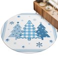 3.3ft Round Rug Blue Christmas Trees Area Rugs for Living Room Bedroom ...