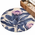 3.3ft Round Rug Blue Pink Purple Floral Area Rugs for Living Room ...