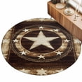 3.3ft Round Rug Brown Texas Star Western Area Rugs for Living Room ...