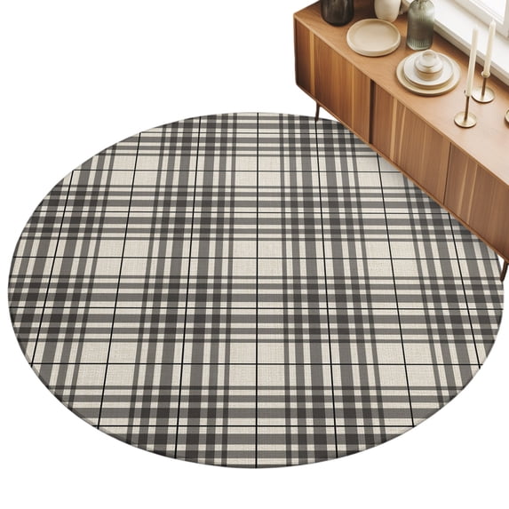 3.3ft Round Rug Buffalo Plaid Area Rugs for Living Room Bedroom ...
