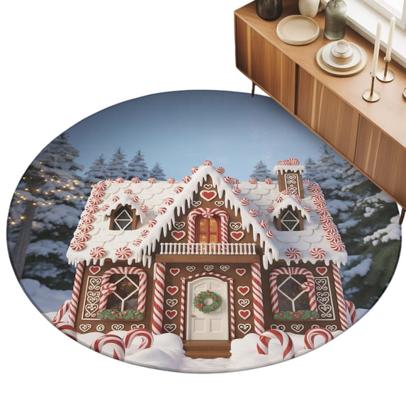 3.3ft Round Rug Christmas Area Rugs for Living Room Bedroom Washable ...