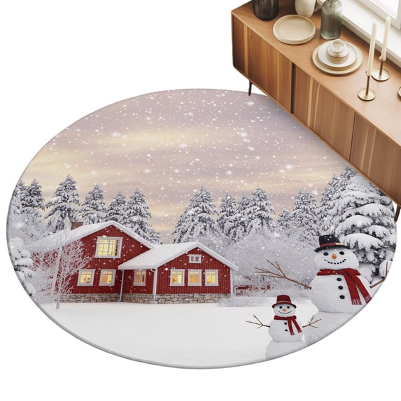 3.3ft Round Rug Christmas Area Rugs for Living Room Bedroom Washable ...