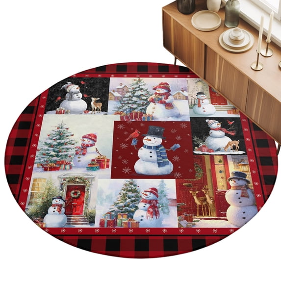 3.3ft Round Rug Christmas Area Rugs for Living Room Bedroom Washable ...