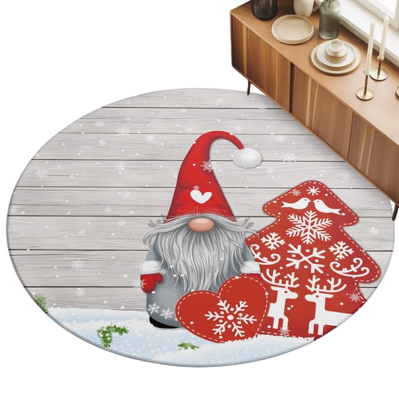 3.3ft Round Rug Christmas Gnomes Area Rugs for Living Room Bedroom ...