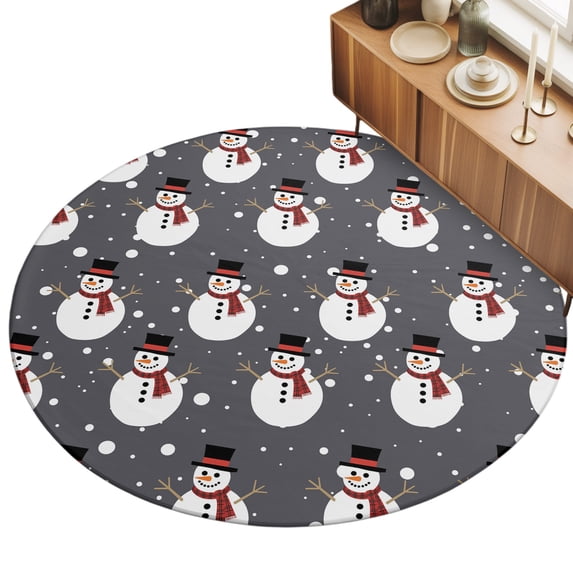 3.3ft Round Rug Christmas Snowman Area Rugs for Living Room Bedroom ...