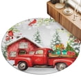 3.3ft Round Rug Christmas Truck Area Rugs for Living Room Bedroom ...