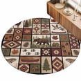 3.3ft Round Rug Country Patch Plaid Area Rugs for Living Room Bedroom ...