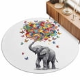 3.3ft Round Rug Cute Elephant Area Rugs for Living Room Bedroom ...