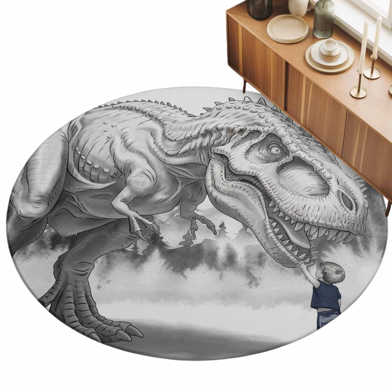 3.3ft Round Rug Dinosaurs Boy Area Rugs for Living Room Bedroom ...