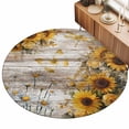 3.3ft Round Rug Farmhouse Sunflower Area Rugs for Living Room Bedroom ...