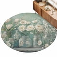 3.3ft Round Rug Flower Green Area Rugs for Living Room Bedroom Washable ...