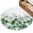 3.3ft Round Rug Green Blooms Floral Area Rugs for Living Room Bedroom ...
