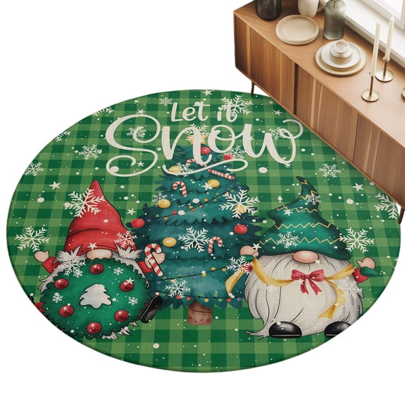 3.3ft Round Rug Green Christmas Area Rugs for Living Room Bedroom ...