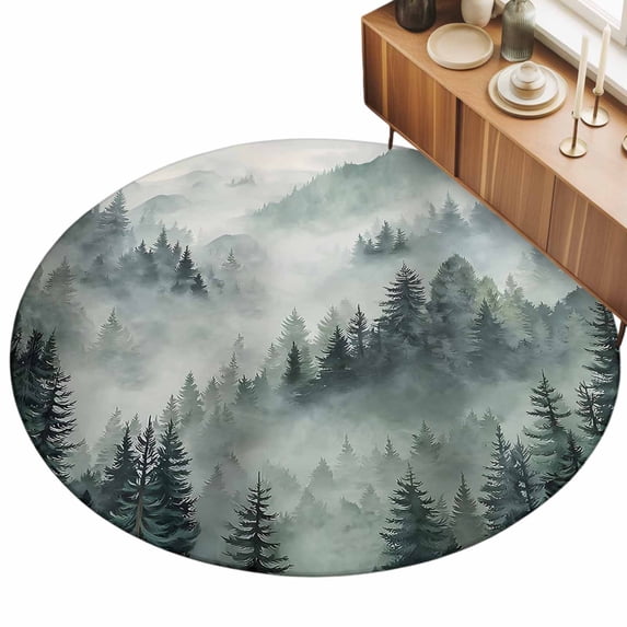 3.3ft Round Rug Green Mountain Area Rugs for Living Room Bedroom ...