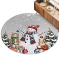 3.3ft Round Rug Grey Christmas Area Rugs for Living Room Bedroom ...
