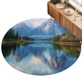 3.3ft Round Rug Grey Mountain Area Rugs for Living Room Bedroom ...