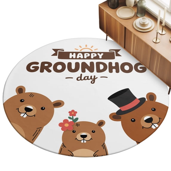 3.3ft Round Rug Groundhog Day Area Rugs for Living Room Bedroom ...