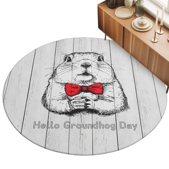 3.3ft Round Rug Groundhog Day Area Rugs for Living Room Bedroom ...