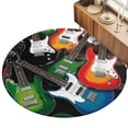 3.3ft Round Rug Guitar Area Rugs for Living Room Bedroom Washable Non ...
