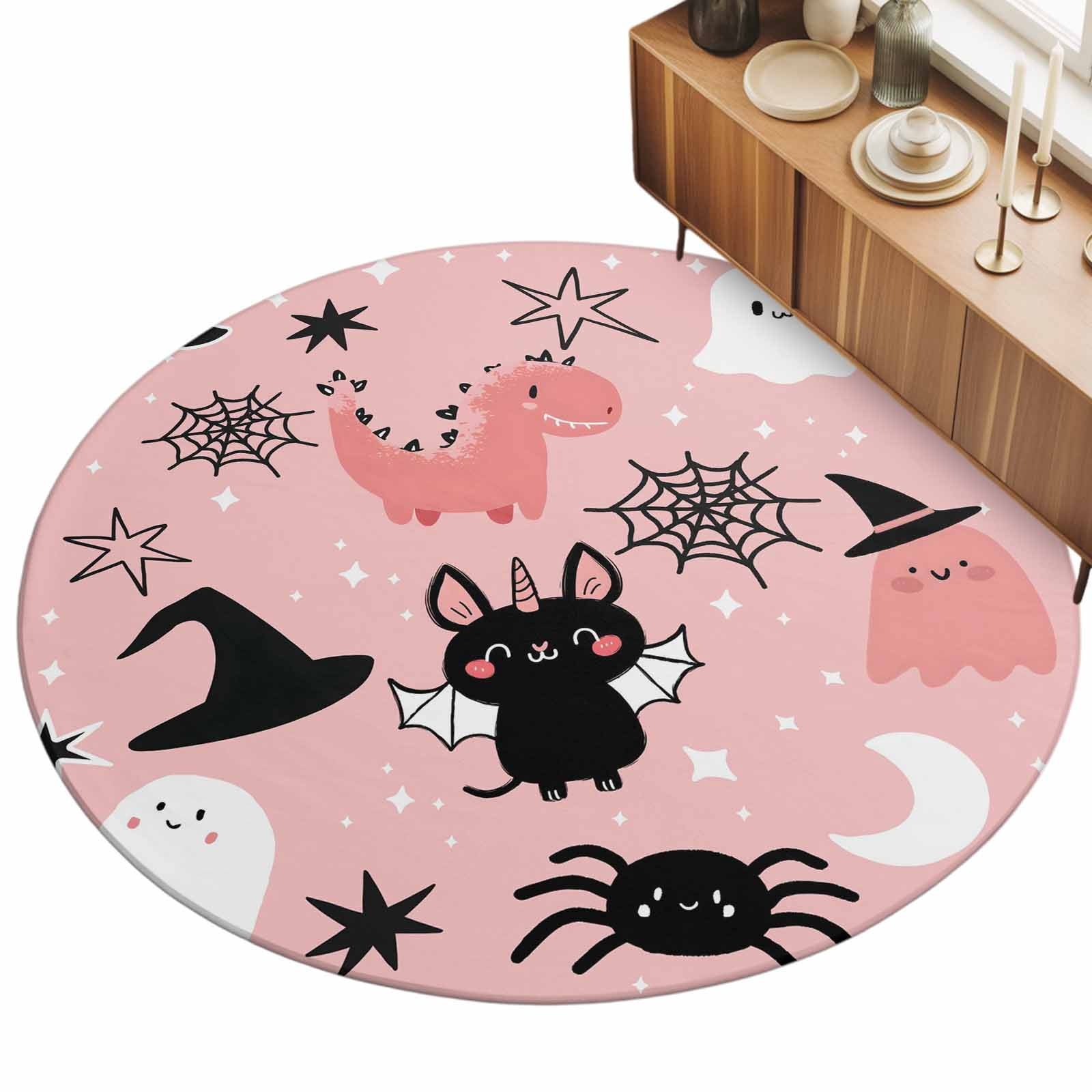 3.3ft Round Rug Halloween Area Rugs for Living Room Bedroom Washable ...
