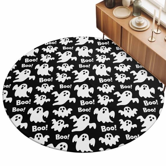 3.3ft Round Rug Halloween Ghosts Area Rugs for Living Room Bedroom ...