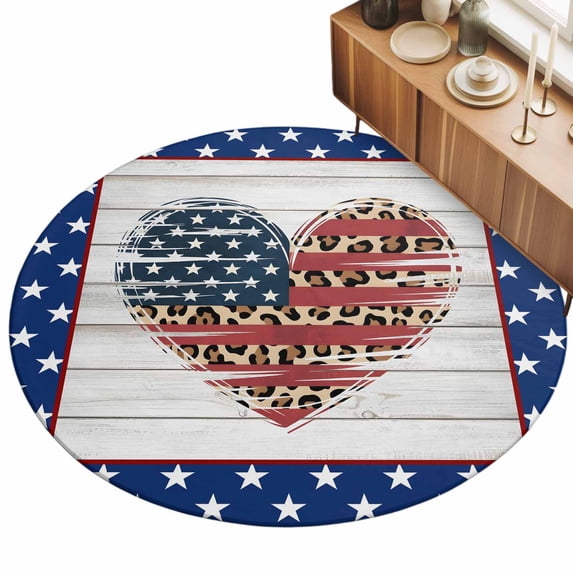 3.3ft Round Rug Independence Day Area Rugs for Living Room Bedroom ...