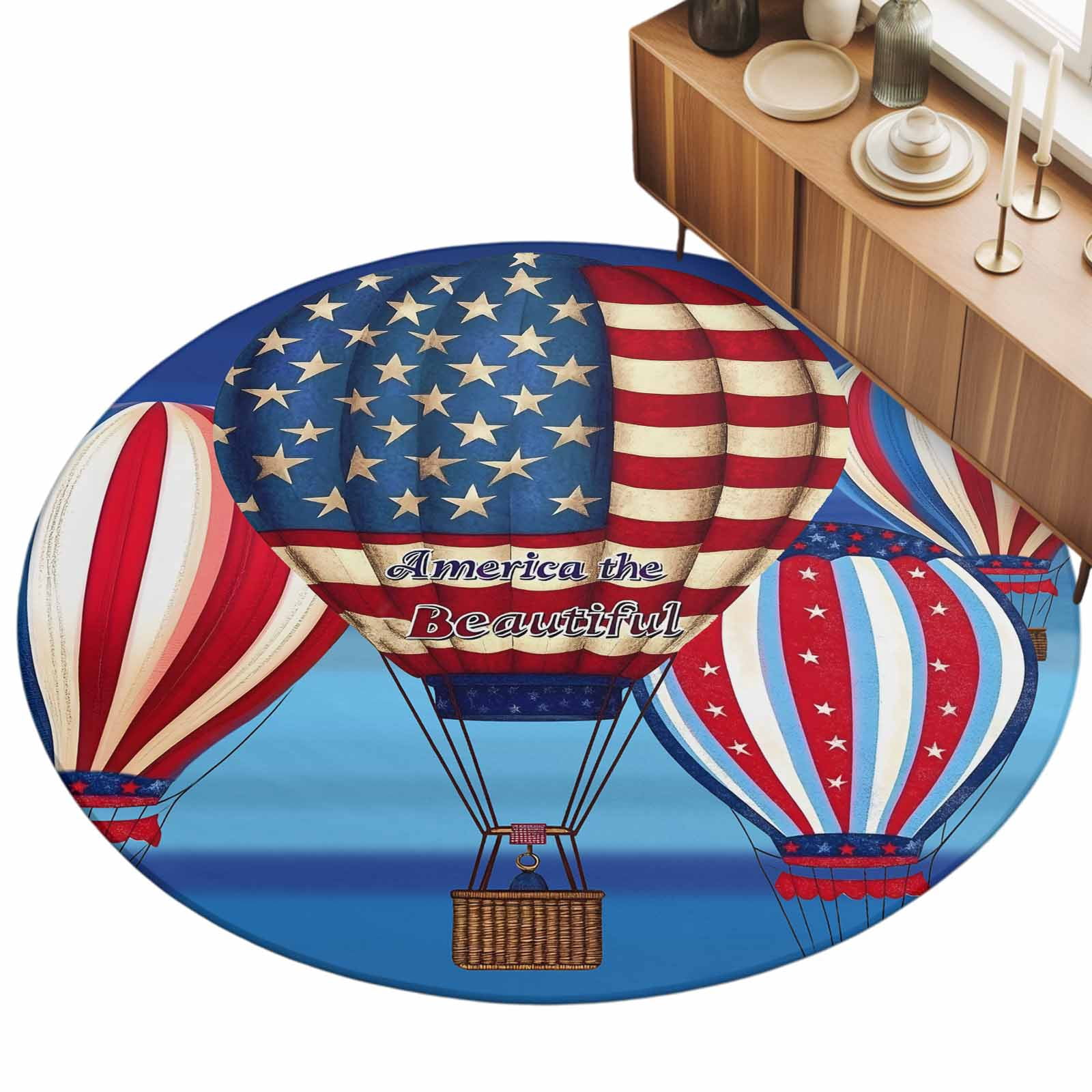 3.3ft Round Rug Independence Day Area Rugs for Living Room Bedroom ...