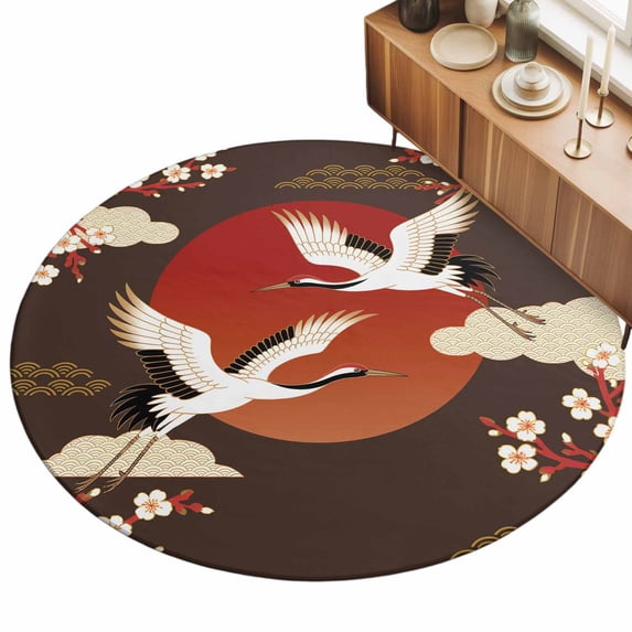 3.3ft Round Rug Japanese Style Area Rugs for Living Room Bedroom ...