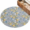 3.3ft Round Rug Lemon Tree Birds Area Rugs for Living Room Bedroom ...