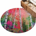 3.3ft Round Rug Modern Oil Painting Area Rugs for Living Room Bedroom ...