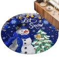 3.3ft Round Rug Navy Blue Snowman Christmas Area Rugs for Living Room ...