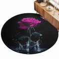 3.3ft Round Rug Pink Roses Area Rugs for Living Room Bedroom Washable ...