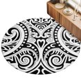 3.3ft Round Rug Polynesia Texture Area Rugs for Living Room Bedroom ...