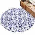 3.3ft Round Rug Purple Flower Pattern Area Rugs for Living Room Bedroom ...