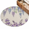 3.3ft Round Rug Purple Flowers Area Rugs for Living Room Bedroom ...