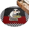 3.3ft Round Rug Red Black Chef Area Rugs for Living Room Bedroom ...