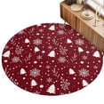 3.3ft Round Rug Red Christmas Snowflakes Area Rugs for Living Room ...