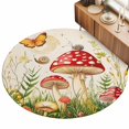 3.3ft Round Rug Red Mushroom Area Rugs for Living Room Bedroom Washable ...