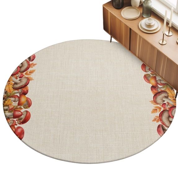 3.3ft Round Rug Red Mushrooms Area Rugs for Living Room Bedroom ...