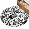 3.3ft Round Rug Sage Green Black Geometric Area Rugs for Living Room ...