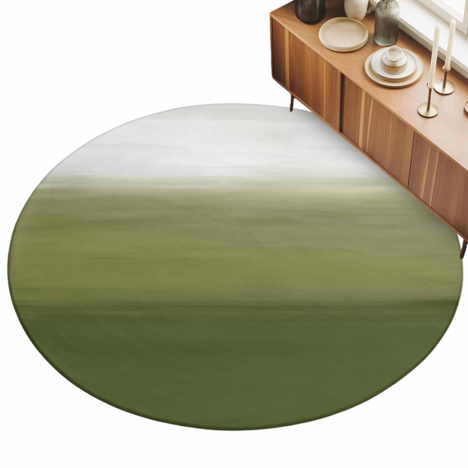 3.3ft Round Rug Sage Green Ombre Area Rugs for Living Room Bedroom ...