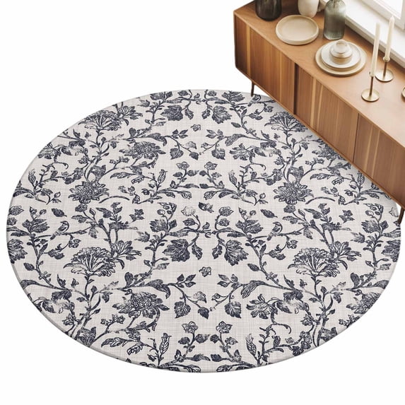 3.3ft Round Rug Spring Flowers Area Rugs for Living Room Bedroom ...