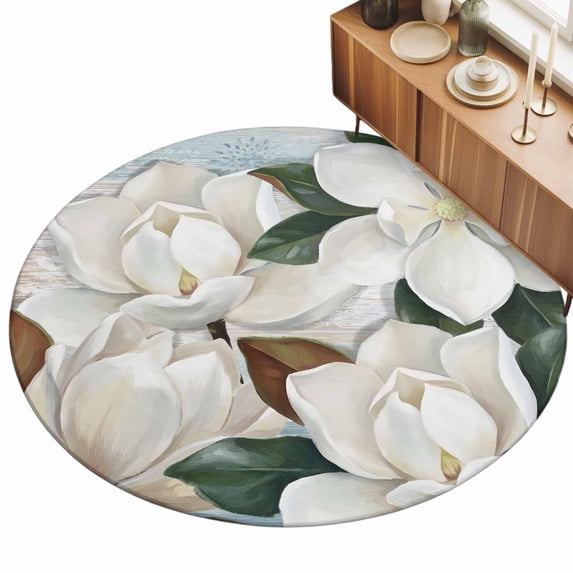 3.3ft Round Rug Spring Magnolia Blossom Area Rugs for Living Room ...