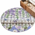 3.3ft Round Rug Spring Purple Flowers Area Rugs for Living Room Bedroom ...