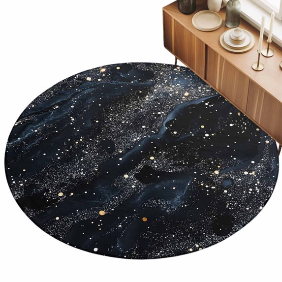 3.3ft Round Rug Starry Night Area Rugs for Living Room Bedroom Washable ...